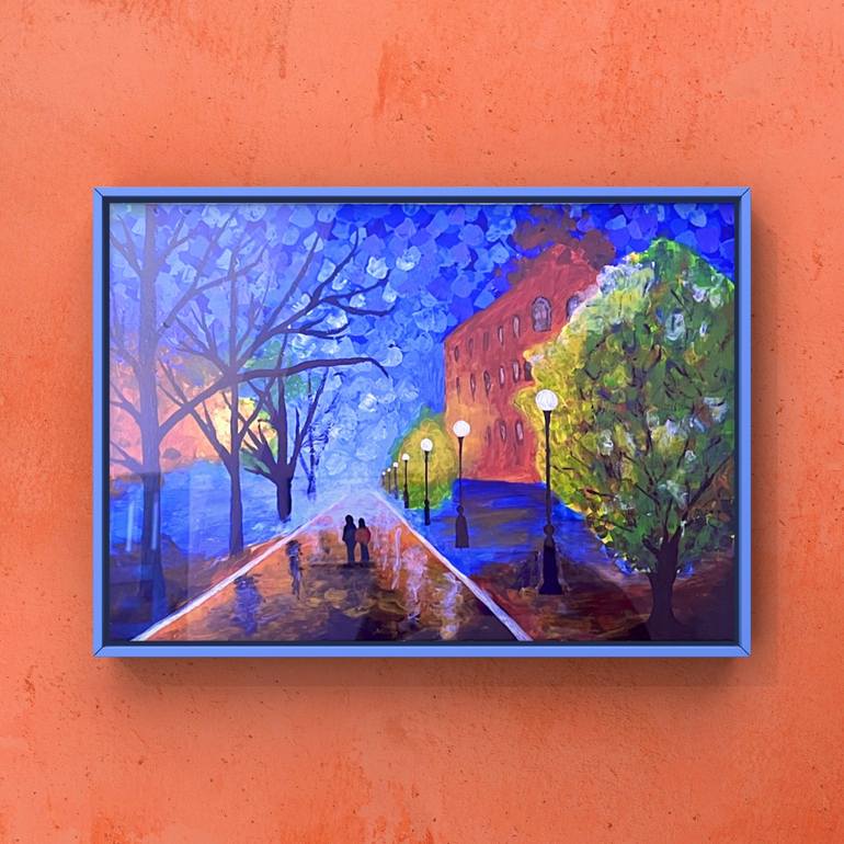 Night Street Painting by Sravya D S | Saatchi Art