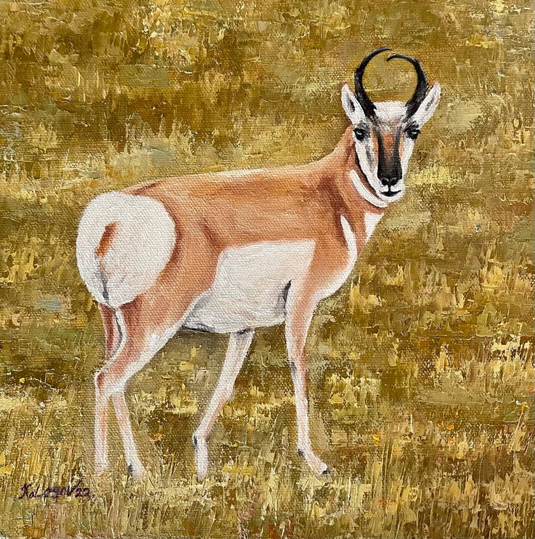 Pronghorn Antelope Painting by Sergei Kolesov | Saatchi Art