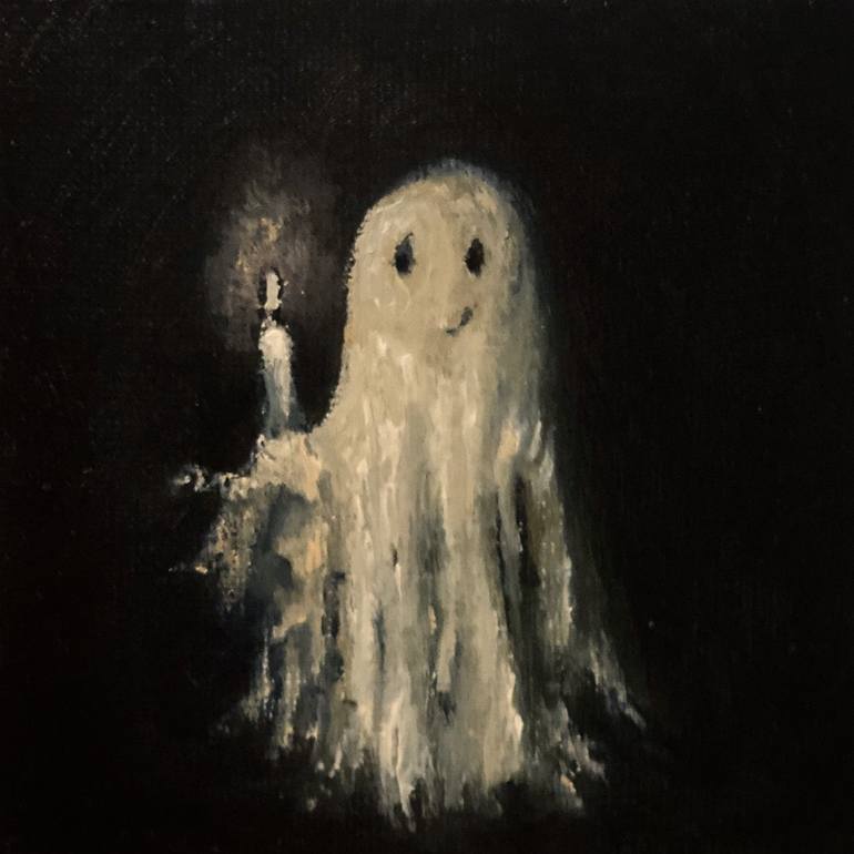 Ghost with candle #27 Painting by Mikhail Khalin | Saatchi Art