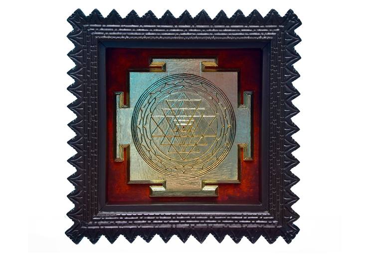 Gold 3D Sri Chakra without Borders Sculpture by Avoor Design Works OPC ...