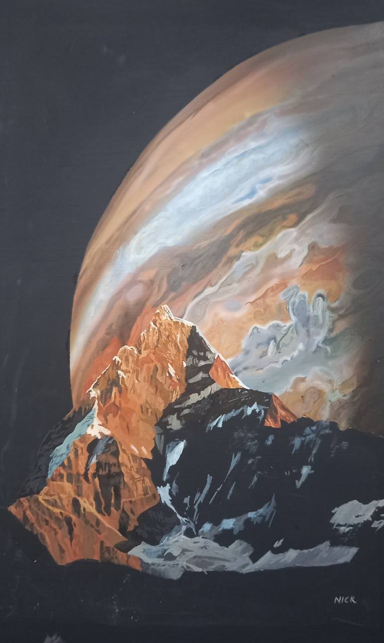 Mountain with Jupiter Painting by Nick Rodgers | Saatchi Art