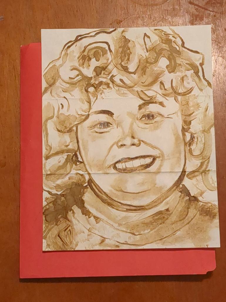 Watercolor portraits painted with instant coffee. Inmate art. Painting ...