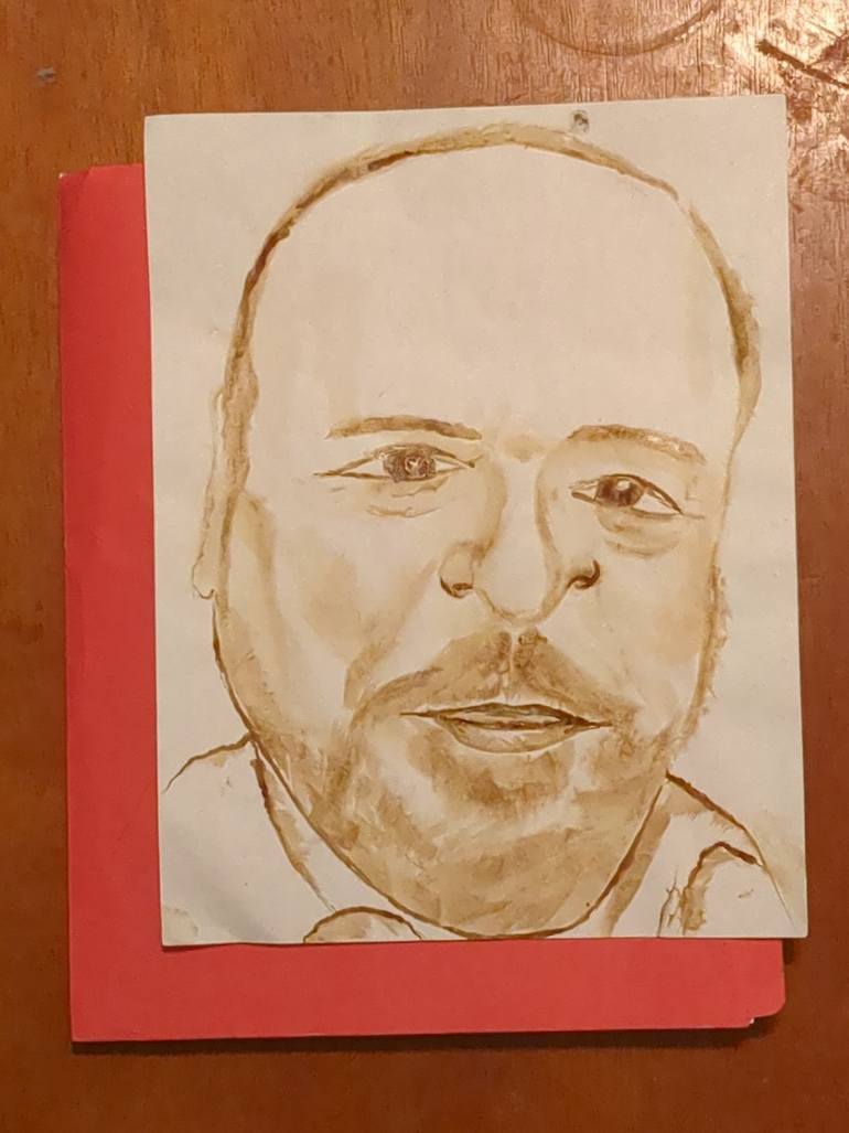 Watercolor portraits painted with instant coffee. Inmate art. Painting ...