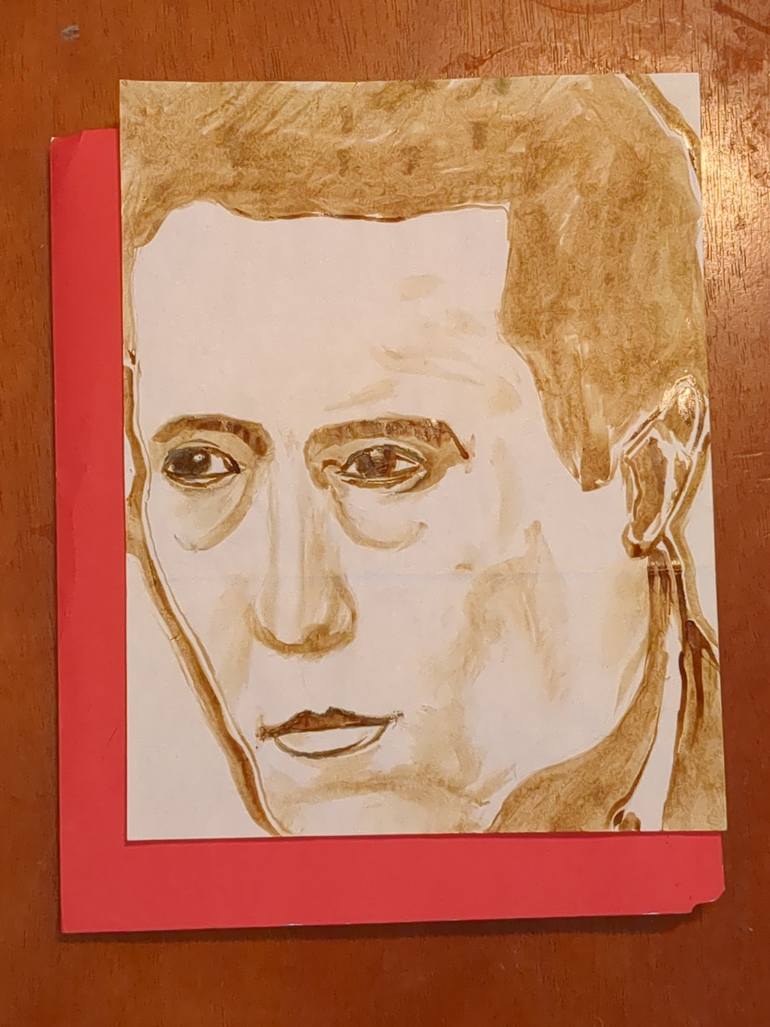 Watercolor portraits painted with instant coffee. Inmate art. Painting ...