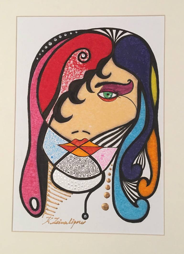 Woman face silent Drawing by Constantinos Zeinalipour | Saatchi Art