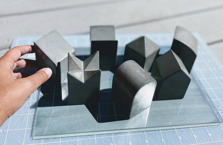 Blockscape #5 Painting by michelle kaufmann | Saatchi Art