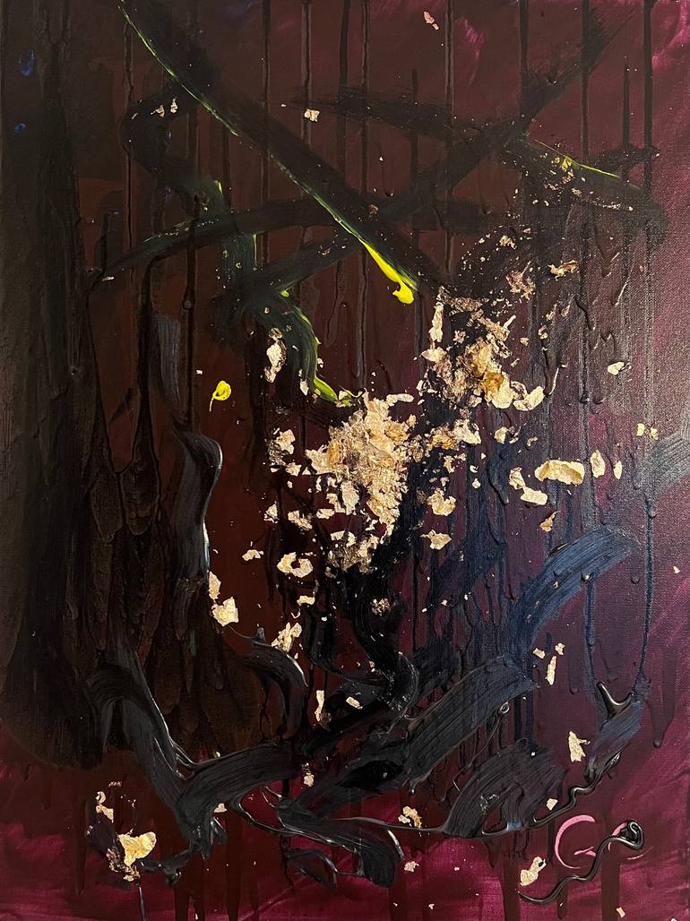 Neon meteor Painting by Gonca Chelsea | Saatchi Art