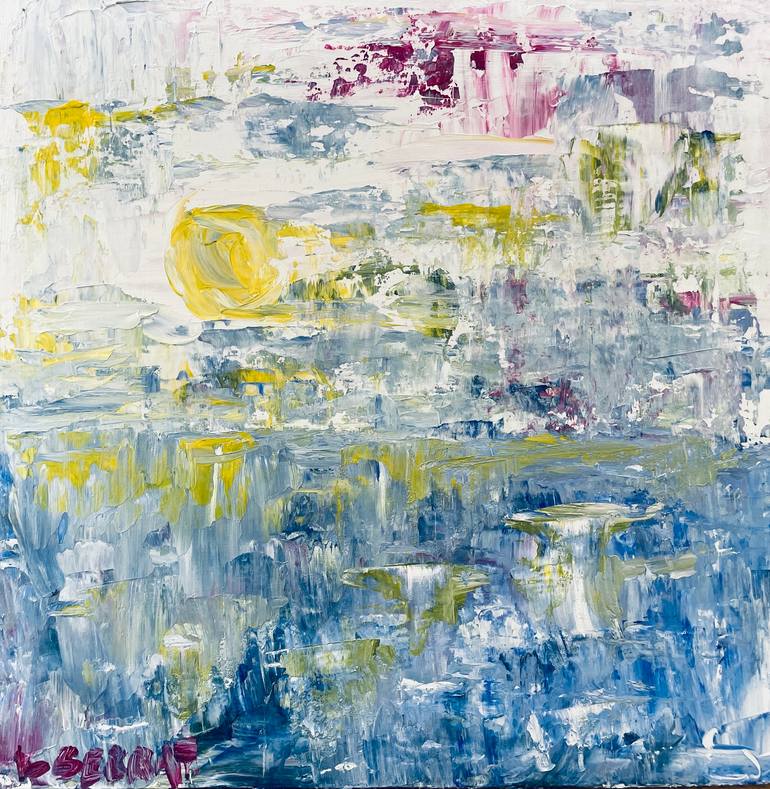 Atardecer en el mar Painting by Lucrecia Serrat | Saatchi Art