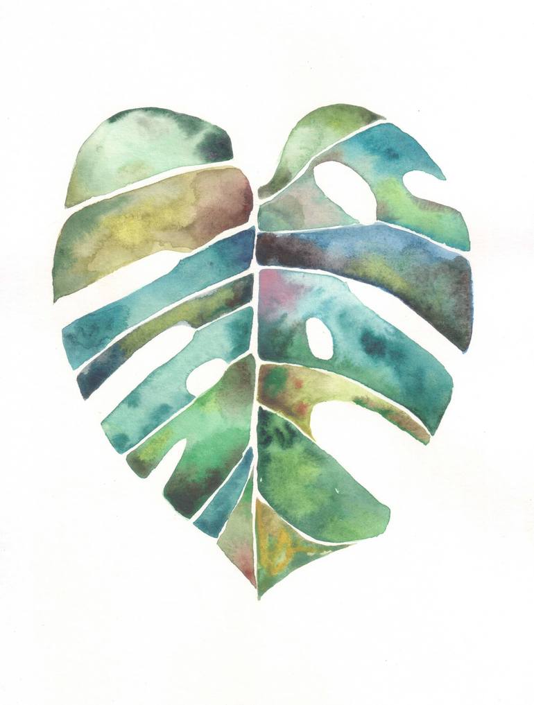 Calming Monstera Painting by Alina Todd | Saatchi Art