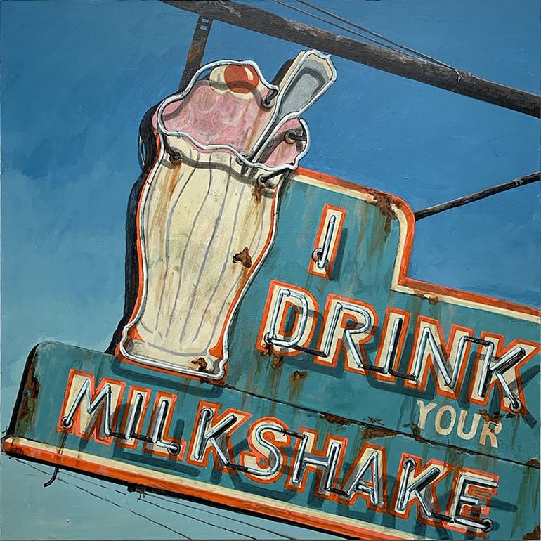 I Drink Your Milkshake Painting by Rob Croxford | Saatchi Art