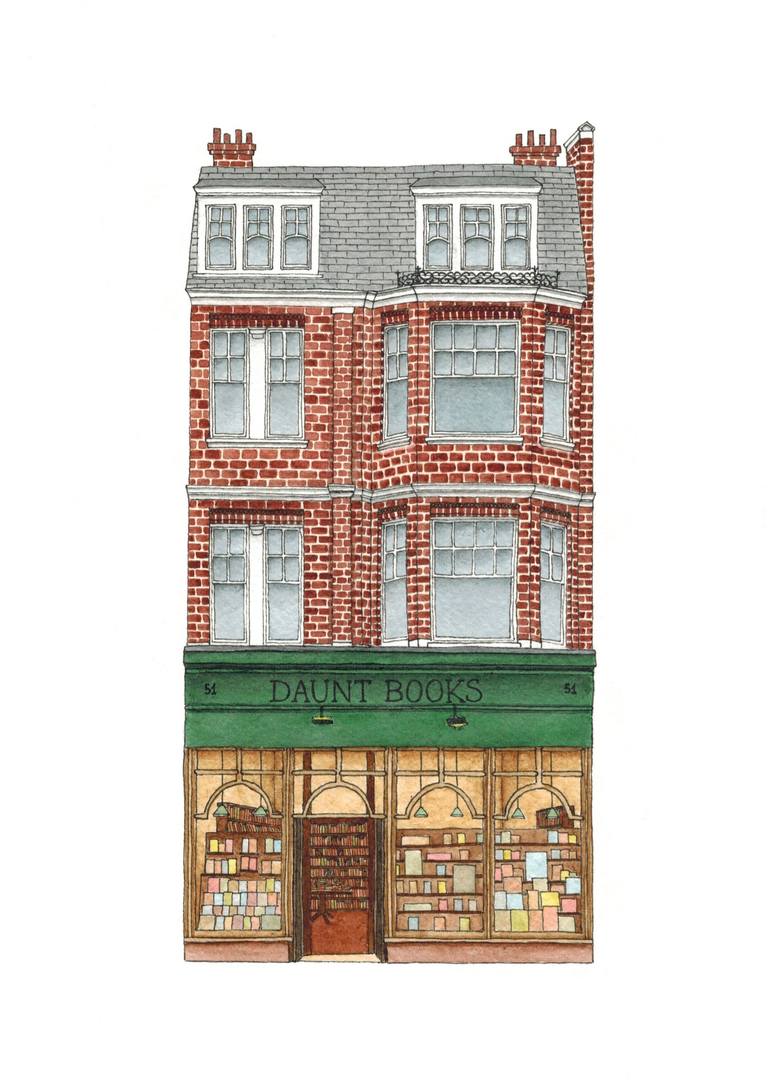 Daunt Books bookshop Painting by Karina Gaynutdinova | Saatchi Art