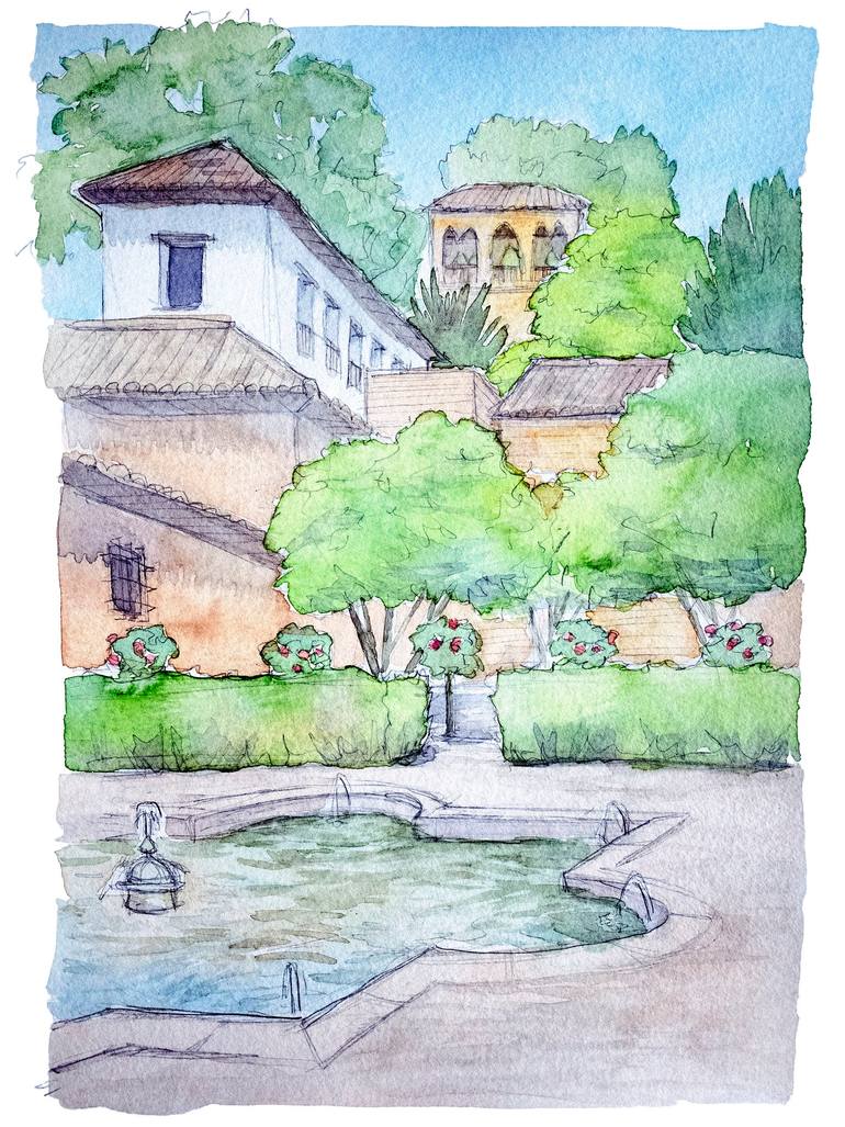 Fuente Comunitaria Painting by Emily Handley | Saatchi Art