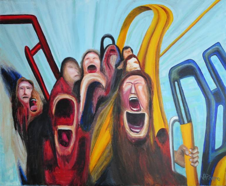 Roller Coaster Painting by Jose Antonio Rivero | Saatchi Art