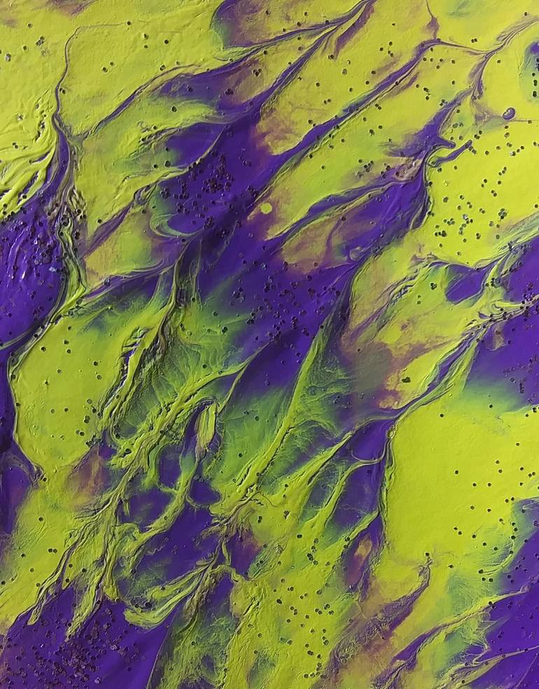 Purple Static River Painting by Hell Windscreations | Saatchi Art