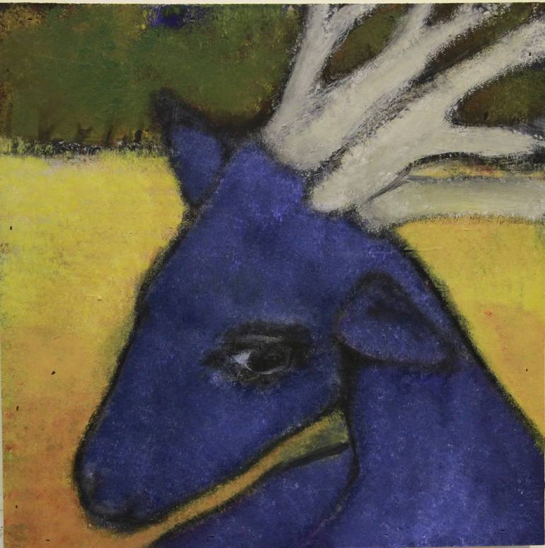 blue fabel Painting by Kjerstin Barkved | Saatchi Art