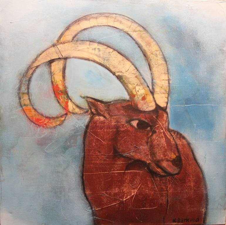 nubisk mountain-deer Painting by Kjerstin Barkved | Saatchi Art