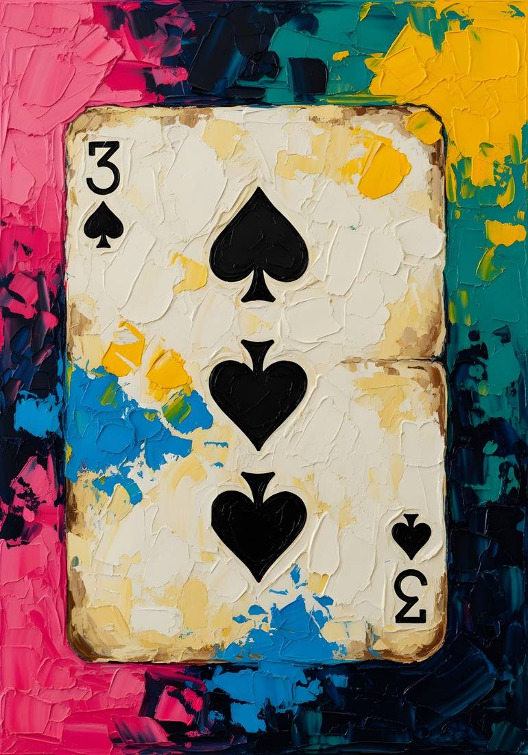 3 of spades Painting by Hu Go | Saatchi Art
