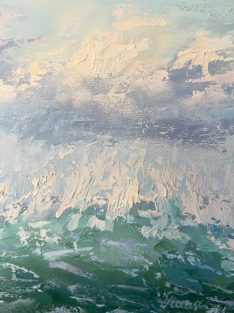 Sea Wind Seascape Oil painting Painting by Tiana Breeze | Saatchi Art