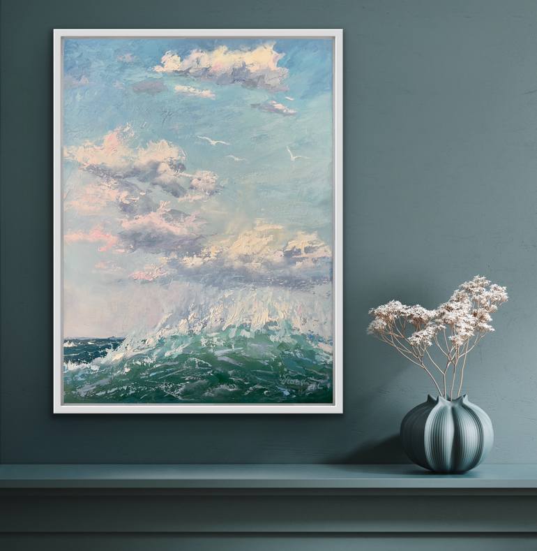 Sea Wind Seascape Oil painting Painting by Tiana Breeze | Saatchi Art