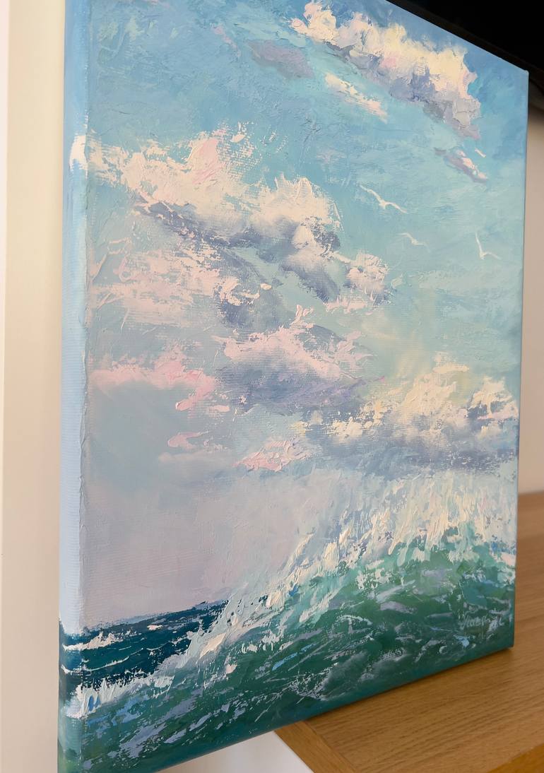 Sea Wind Seascape Oil painting Painting by Tiana Breeze | Saatchi Art