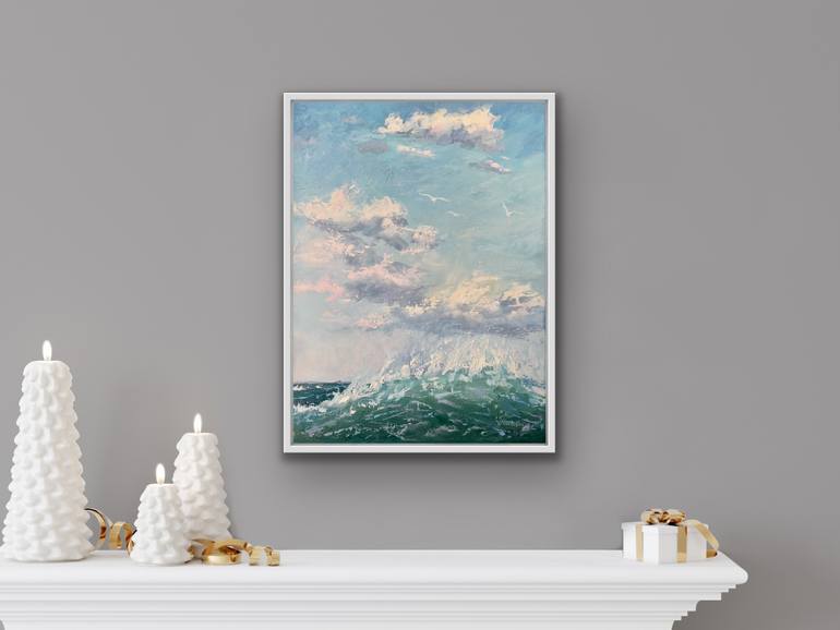 Sea Wind Seascape Oil painting Painting by Tiana Breeze | Saatchi Art