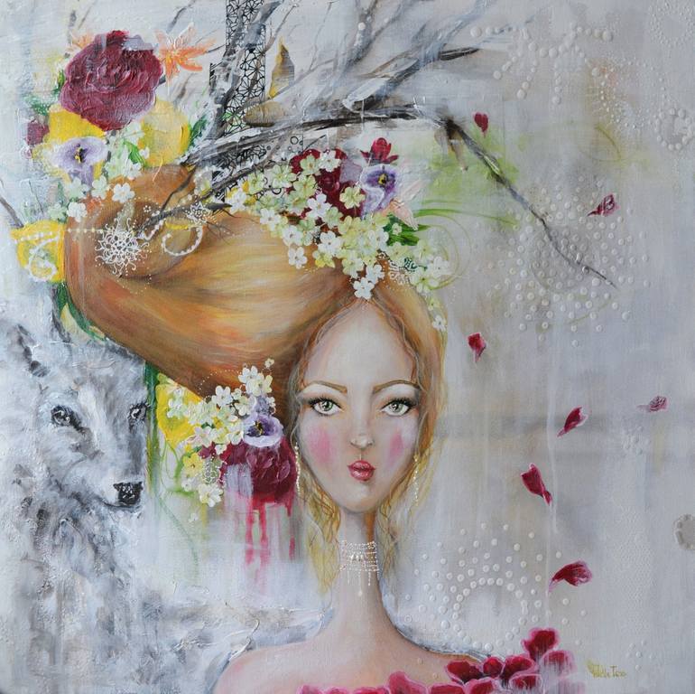 Anaïs and the oryx Painting by Melle Tess | Saatchi Art