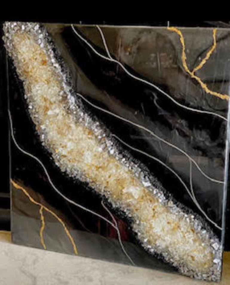 MIDNIGHT LIGHTNING Painting by Jennifer Rowlett | Saatchi Art