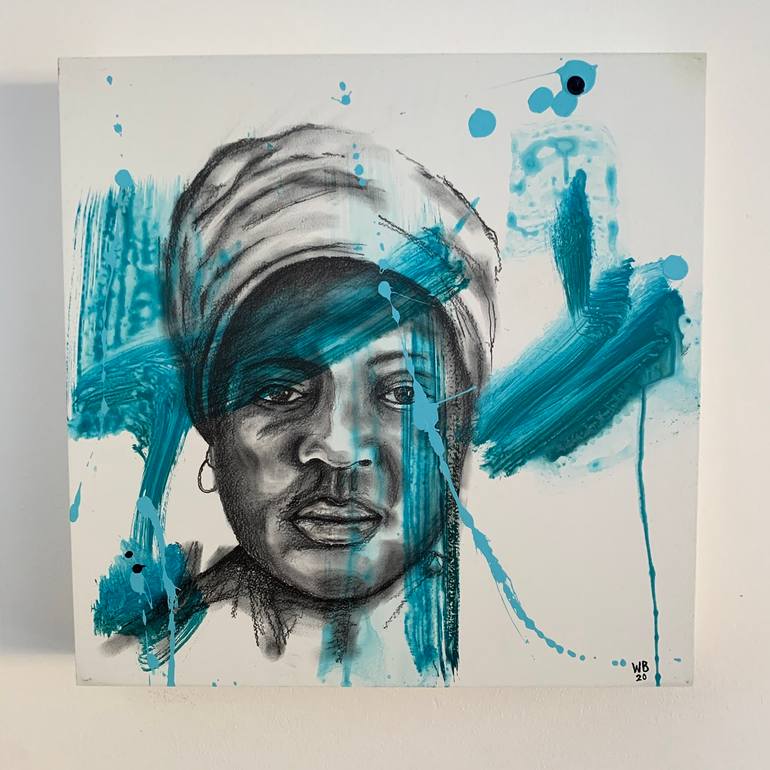 Blue Lady Painting by Wesley Butler | Saatchi Art