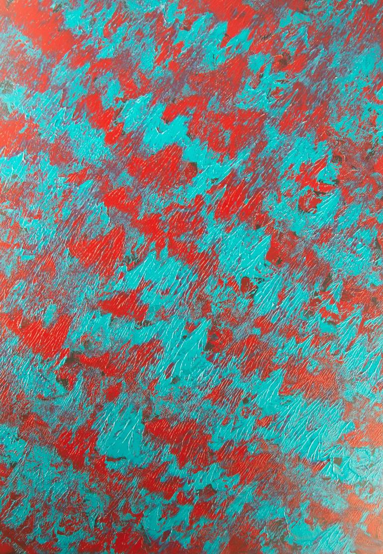 Floating Red Dots Painting by Jan Fritz | Saatchi Art