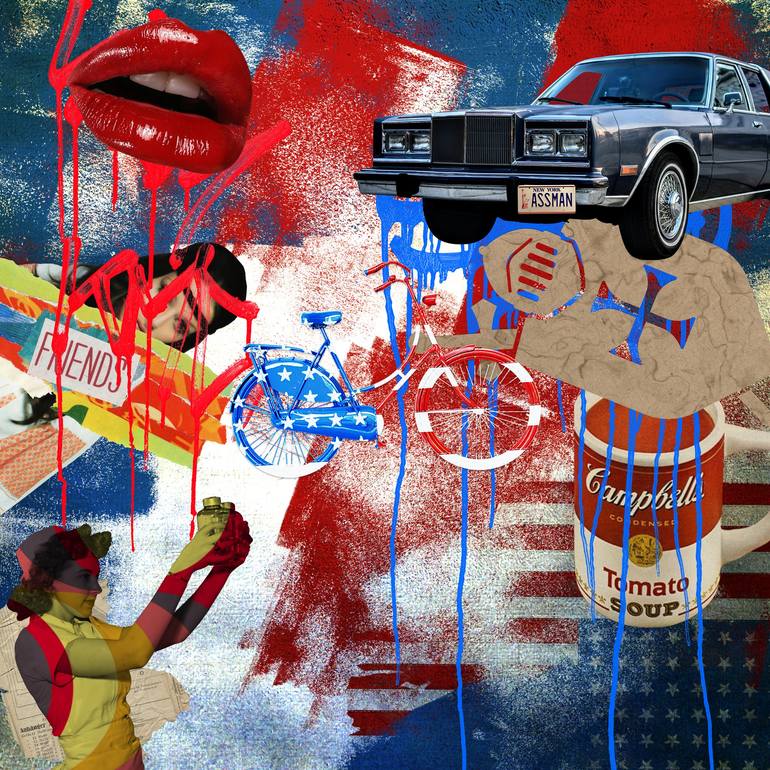 I Ride My Dutch Bicycle At Night Trough The USA... Collage by Sceafa ...