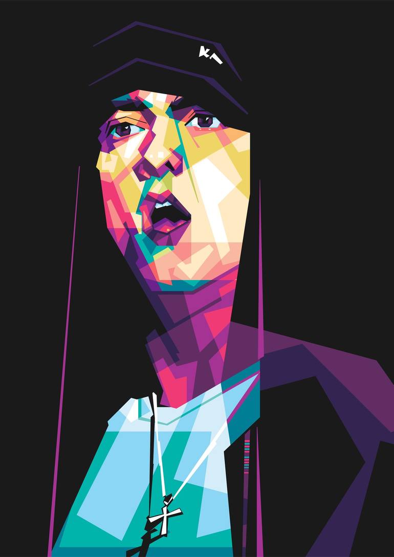 Eminem wpap style Digital by Asran Vektor | Saatchi Art