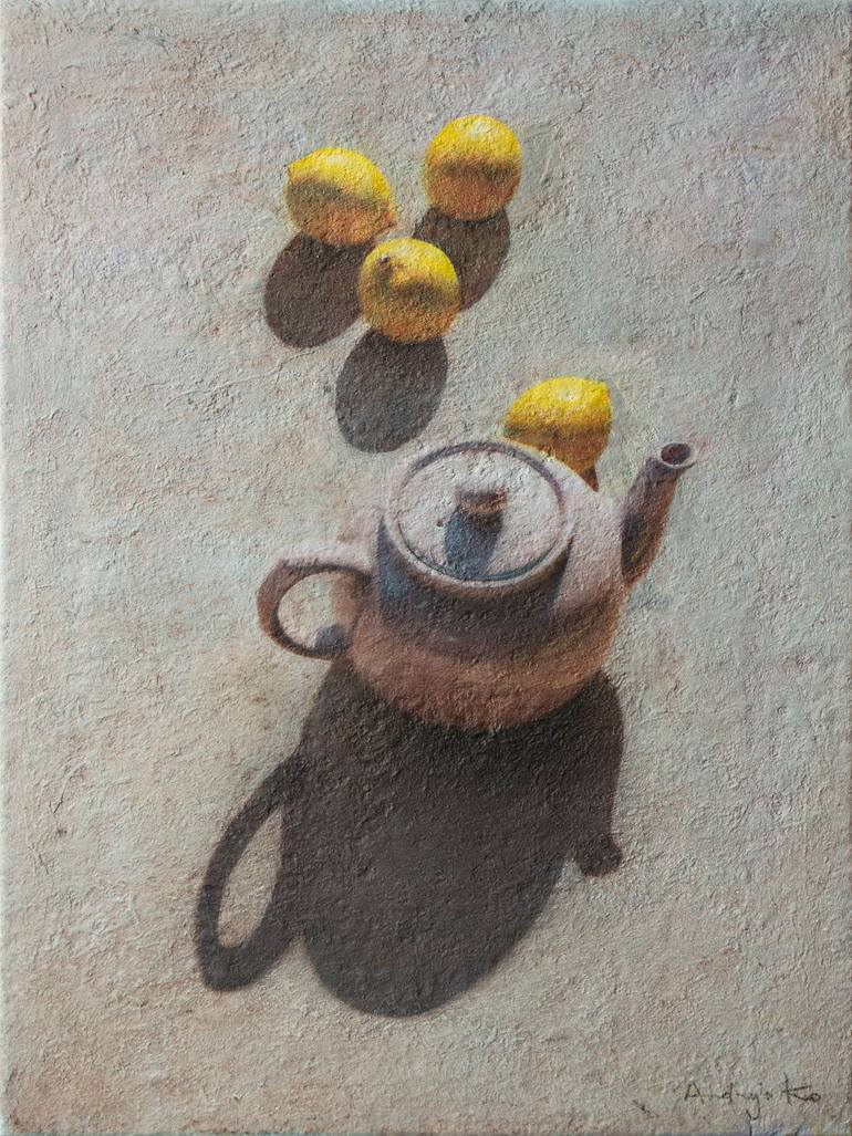 The Teapot and Lemons Painting by Andrejs Ko | Saatchi Art