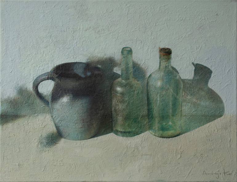 The Jug and Two Bottles Painting by Andrejs Ko | Saatchi Art