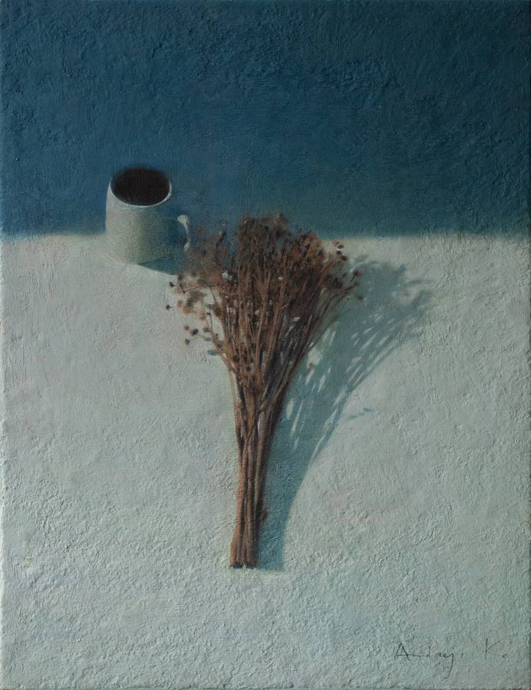 Dried Flowers in the Garden Painting by Andrejs Ko | Saatchi Art
