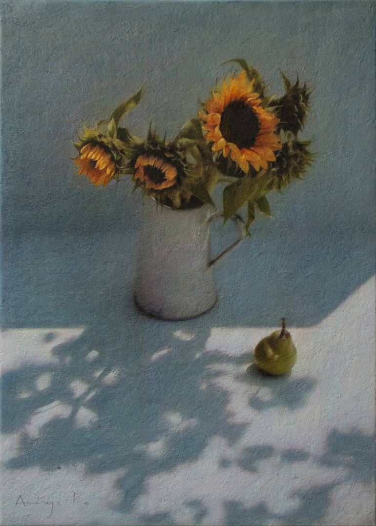 Sunflowers and the Evening Sun Painting by Andrejs Ko | Saatchi Art