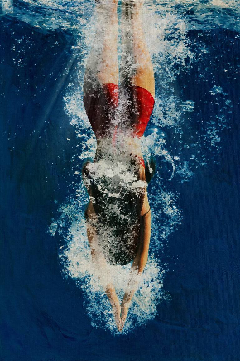 Girl Diving Into Water Digital by Jan Keteleer | Saatchi Art