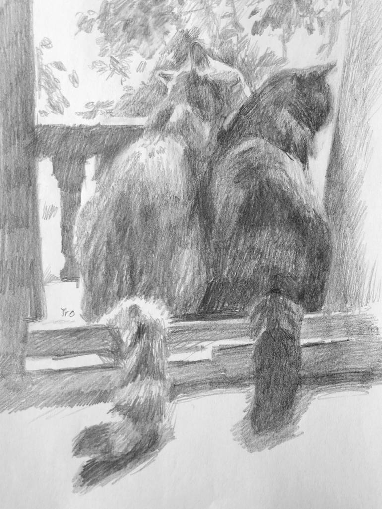 The curious Drawing by Elena Tronina | Saatchi Art