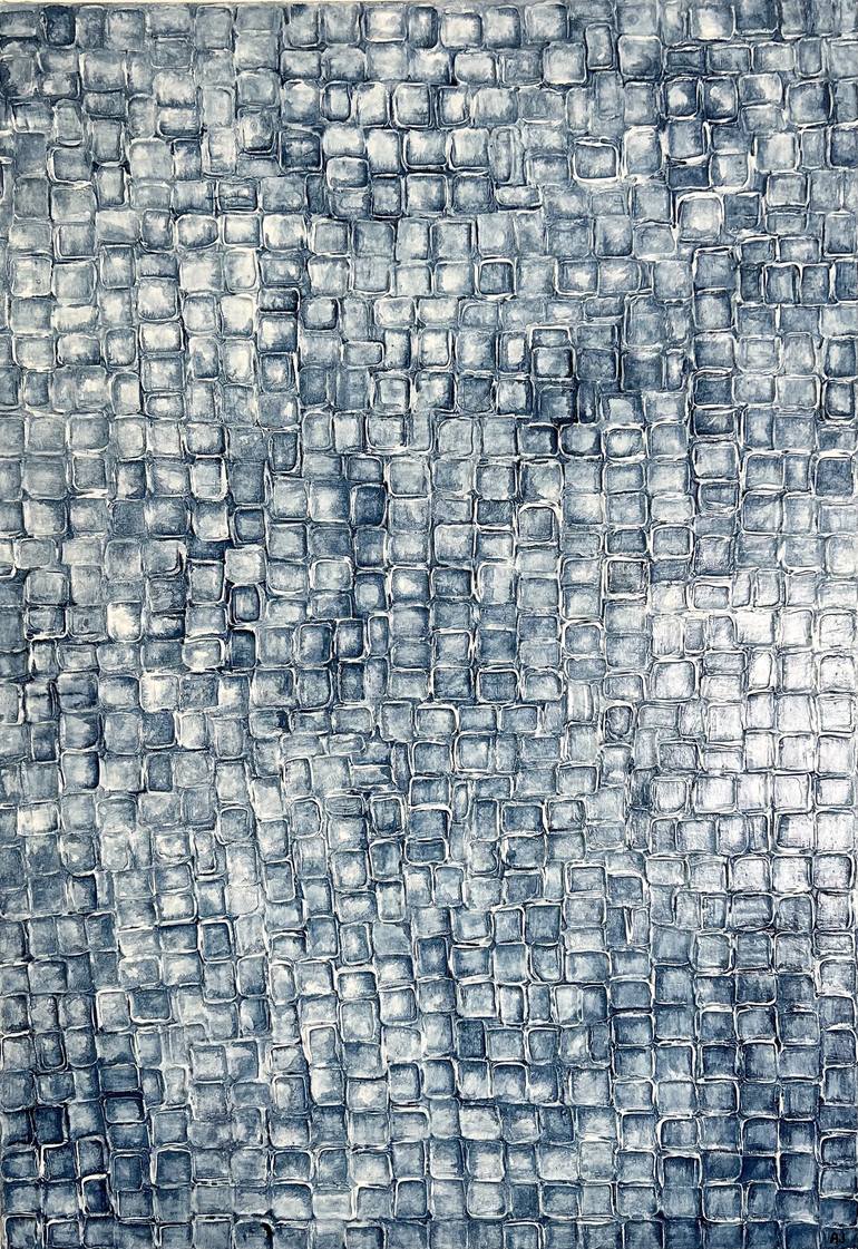 Indigo tiles Painting by ALYONA JUDINA | Saatchi Art