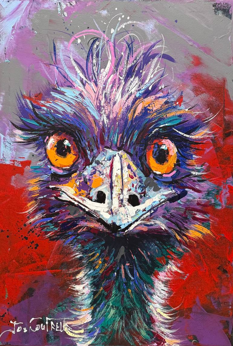 Emu 126 - Australian Bird Painting by Jos Coufreur | Saatchi Art