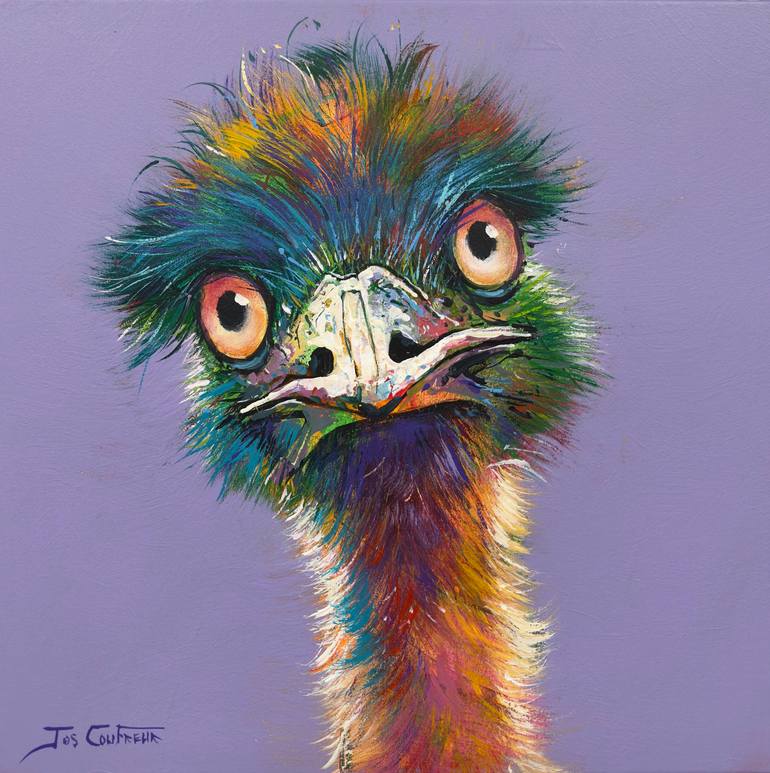 Australian Emu 130 Painting by Jos Coufreur | Saatchi Art Canada