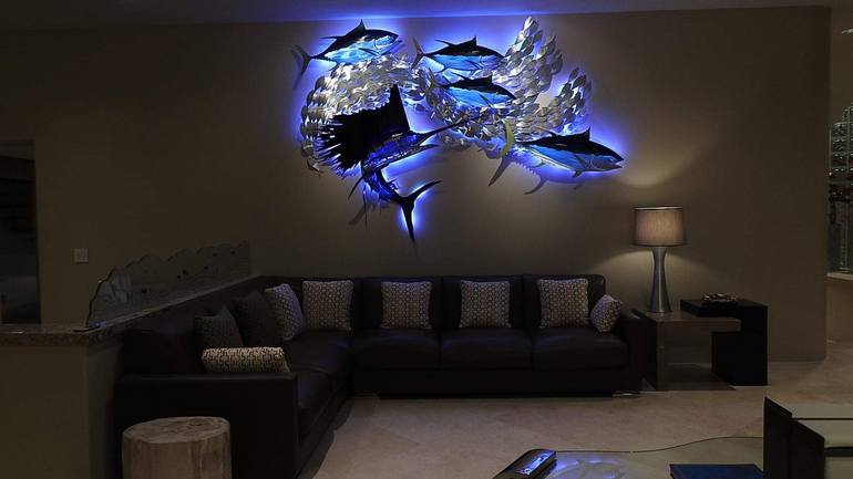 Exo-Stencil Sailfish Tuna Blitz Sculpture by Sean Tuttle | Saatchi Art