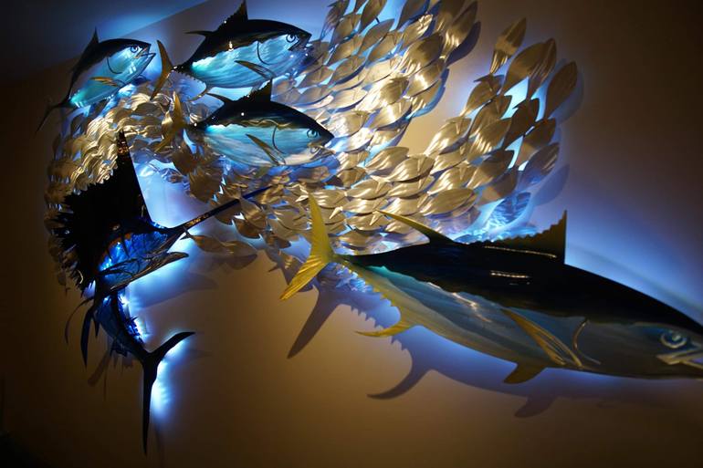 Exo-Stencil Sailfish Tuna Blitz Sculpture by Sean Tuttle | Saatchi Art