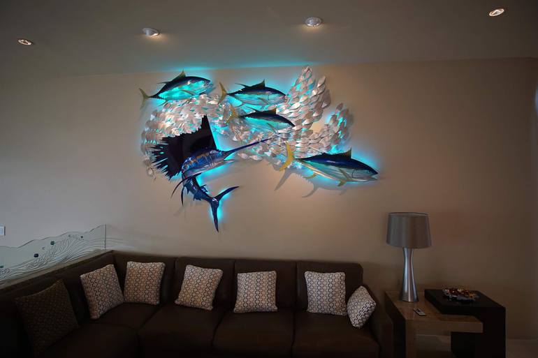 Exo-Stencil Sailfish Tuna Blitz Sculpture by Sean Tuttle | Saatchi Art