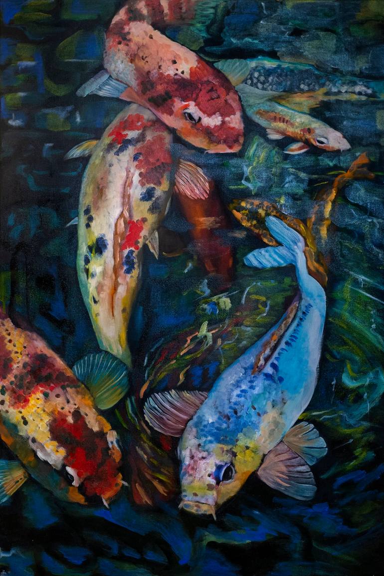 Koi Fish Painting by Noha Tosson | Saatchi Art