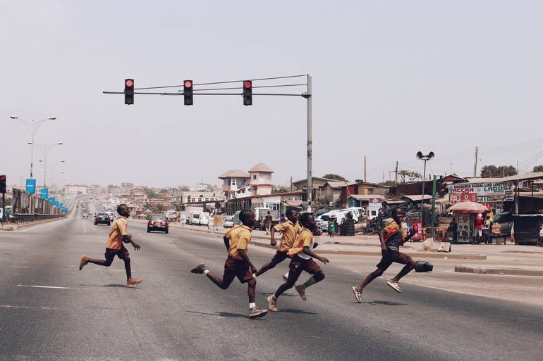 A group of school boys cross the road. Photography by Random Photo ...