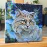 Lynx On A Winter Night Painting by Natalya Vershkova | Saatchi Art