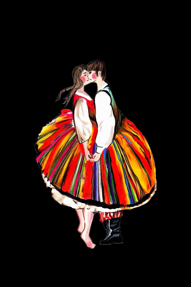 Polish dancers Drawing by Rochus Gajke | Saatchi Art