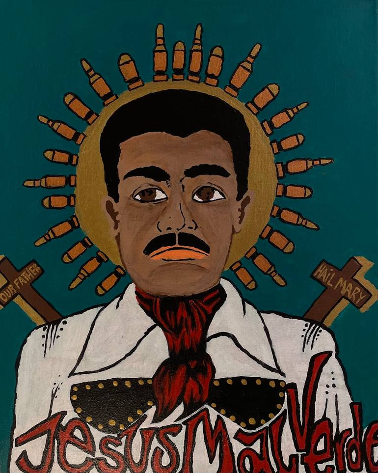 The Generous Outlaw Saint Painting by Clinzell Washington III | Saatchi Art