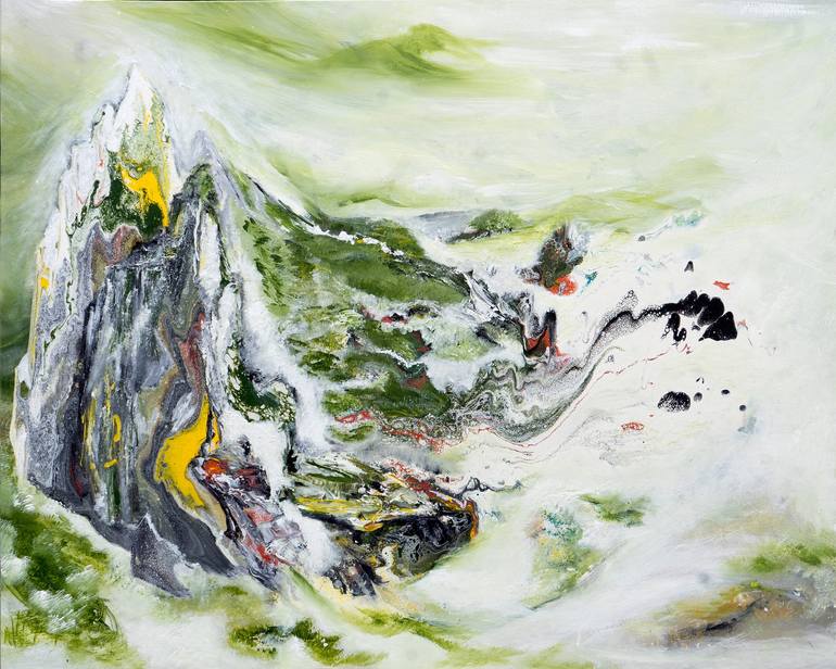 Silence Green Painting by Wei Xue | Saatchi Art