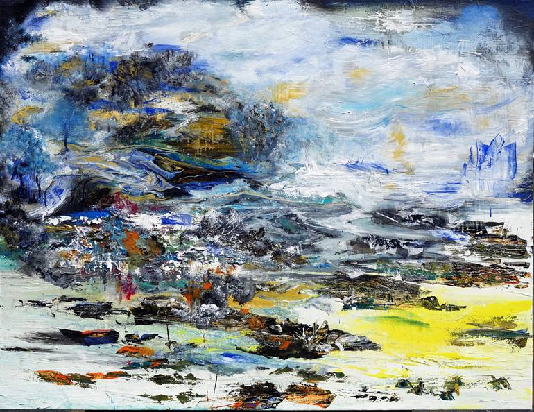 Blue Whisper Painting by Wei Xue | Saatchi Art